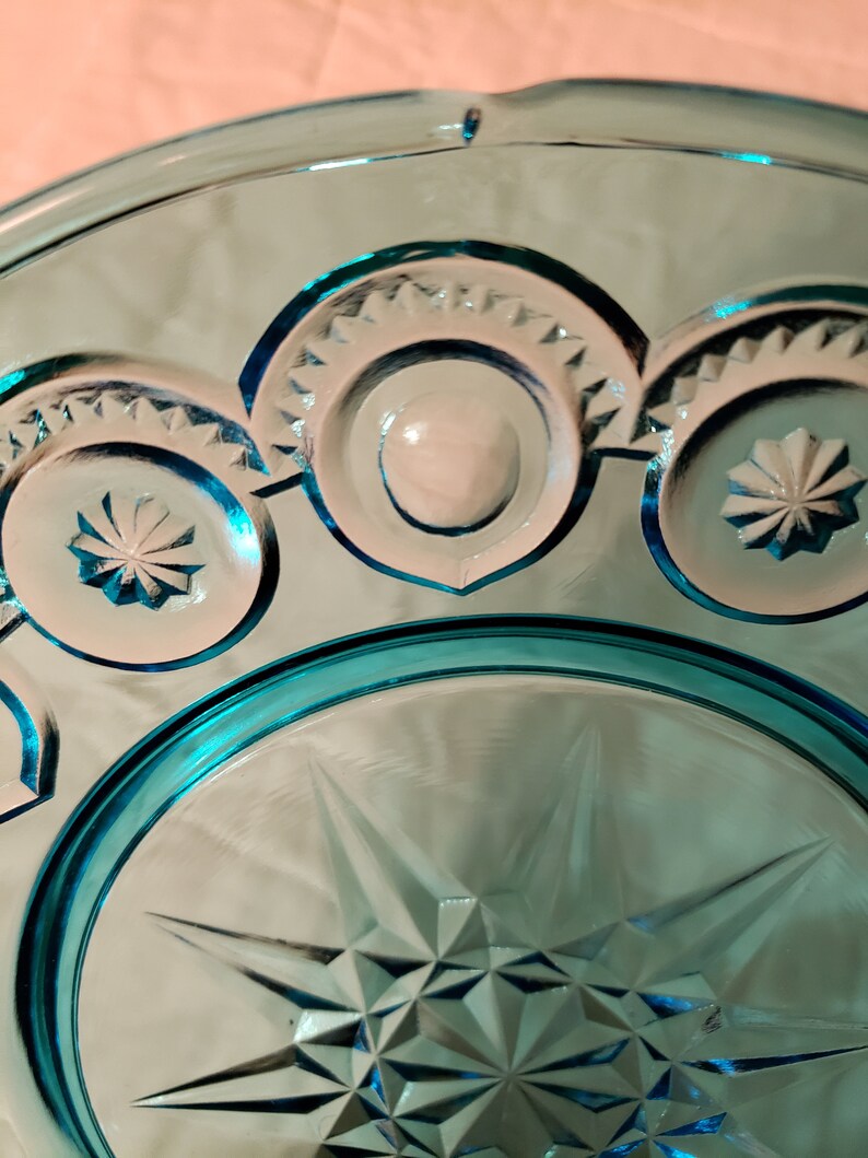 LE Smith Glass Moon and Stars Blue Plate | Collectible Moon and Stars ...