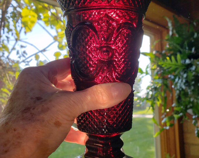 Vintage Avon Ruby Red Cape Cod Vase | 8 Inch Avon Ruby Red Floral Vase ...