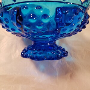 Fenton Blue Hobnail Candle Holder| Blue | Vintage Cerulean Blue Hobnail ...