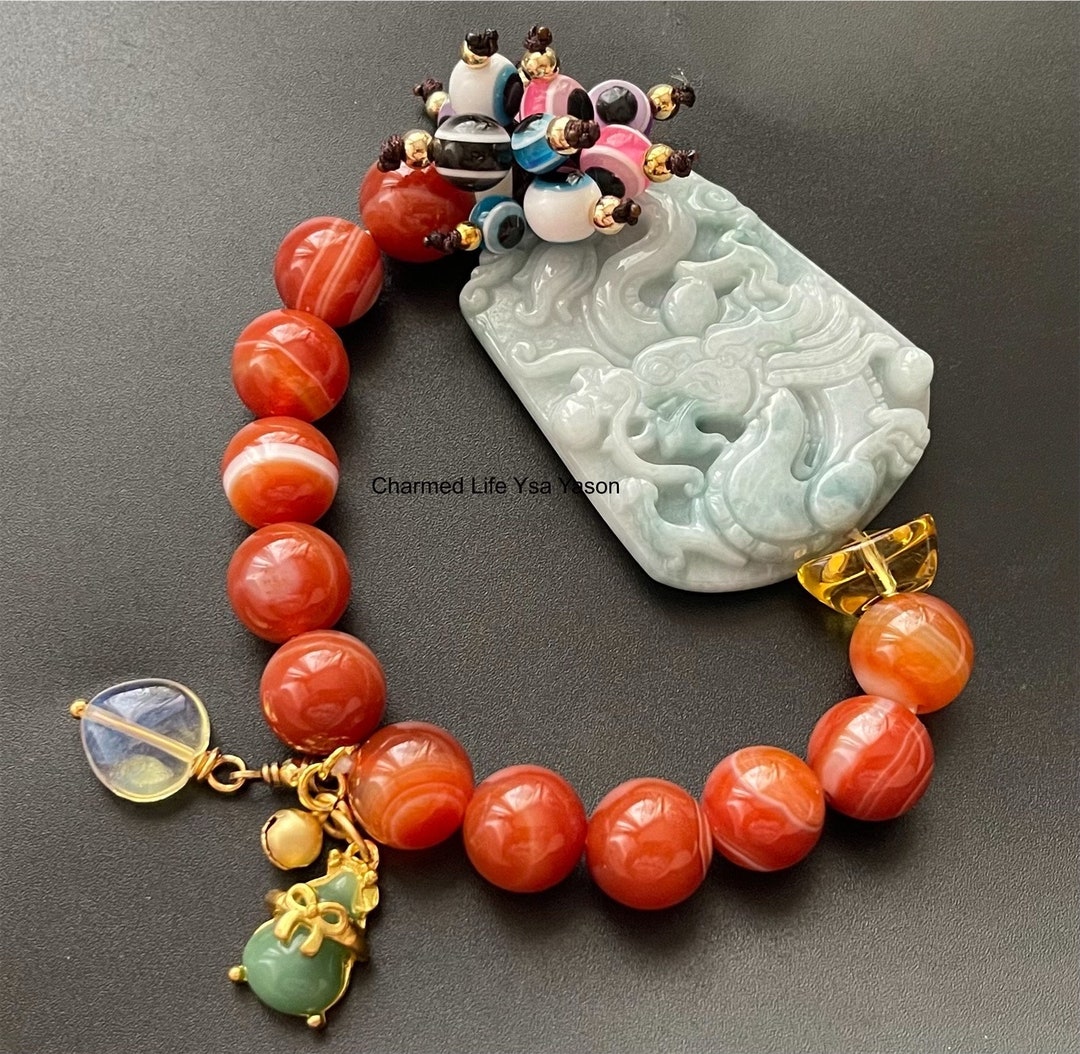 12mm Smooth Agates, Jade, Dragon, Evil Eye Charms, Gourd, Opal - Etsy