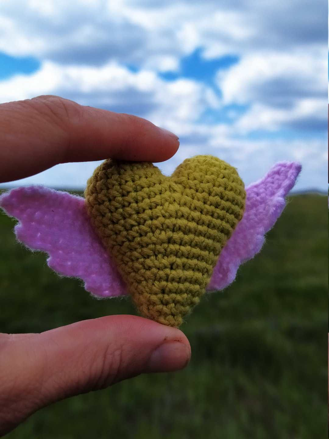 Crochet Heart With Wings Pattern Pdf Light Heart Heart 3 D Pattern