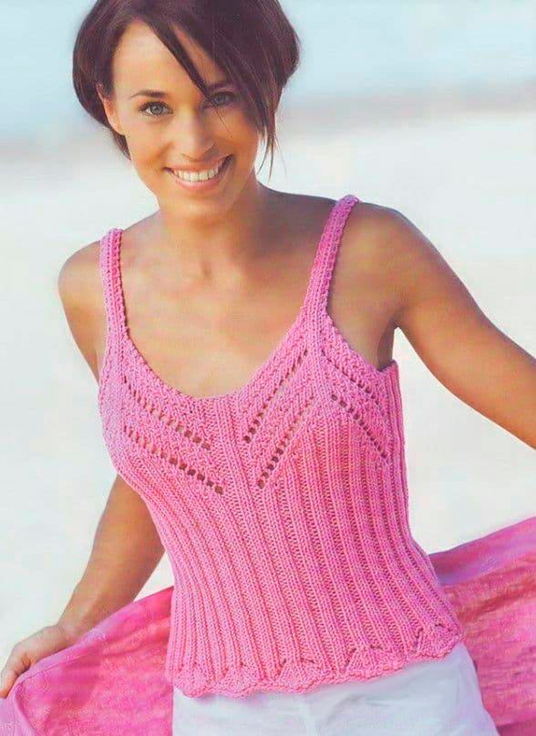 Womens Strappy Summer Top Sun Top Jumper Knitting for Beginners Easy ...