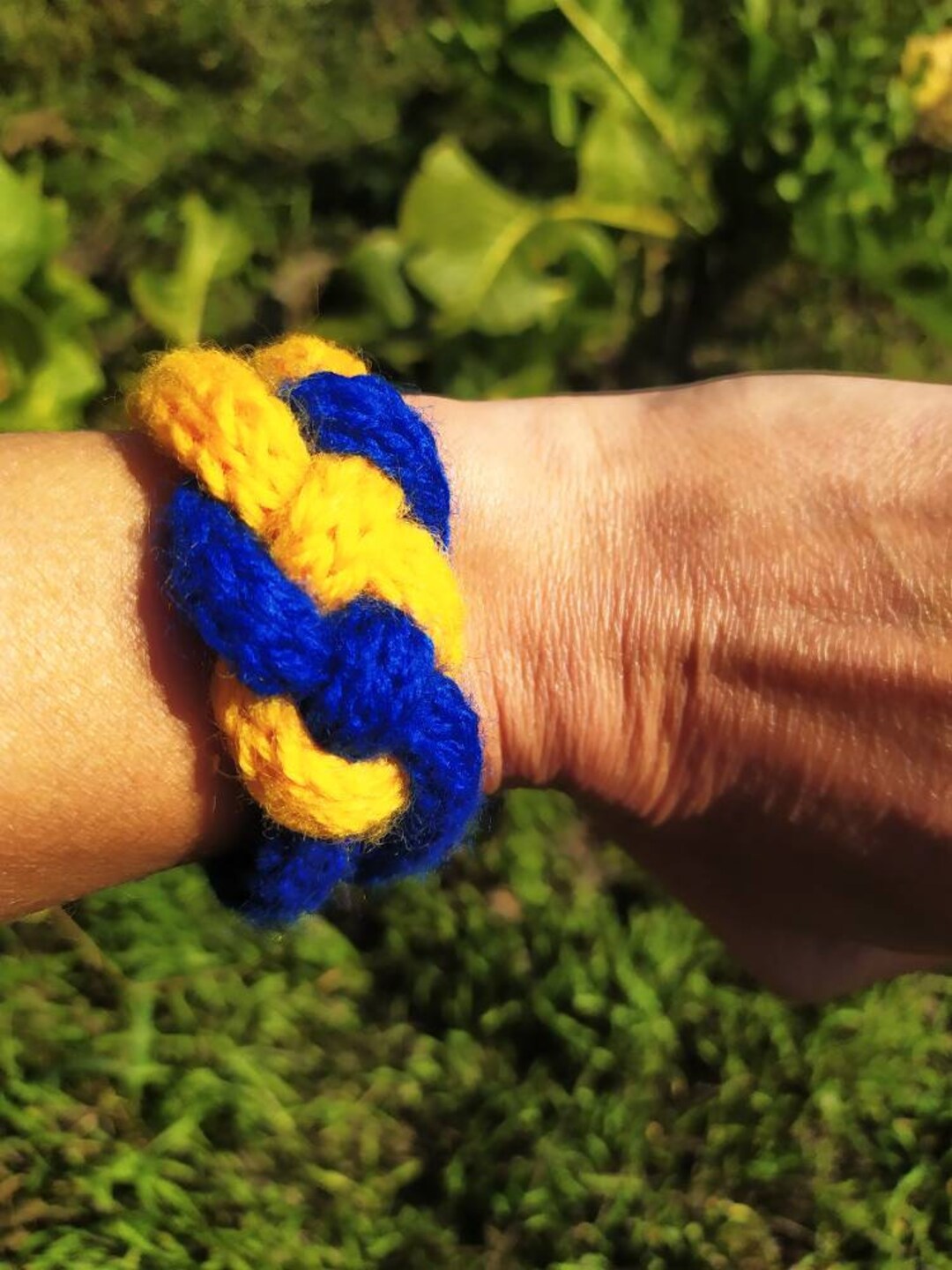 Knitted Bracelet/ukraine Flag/soft Bracelet/love Ukraine/yellow Blue ...