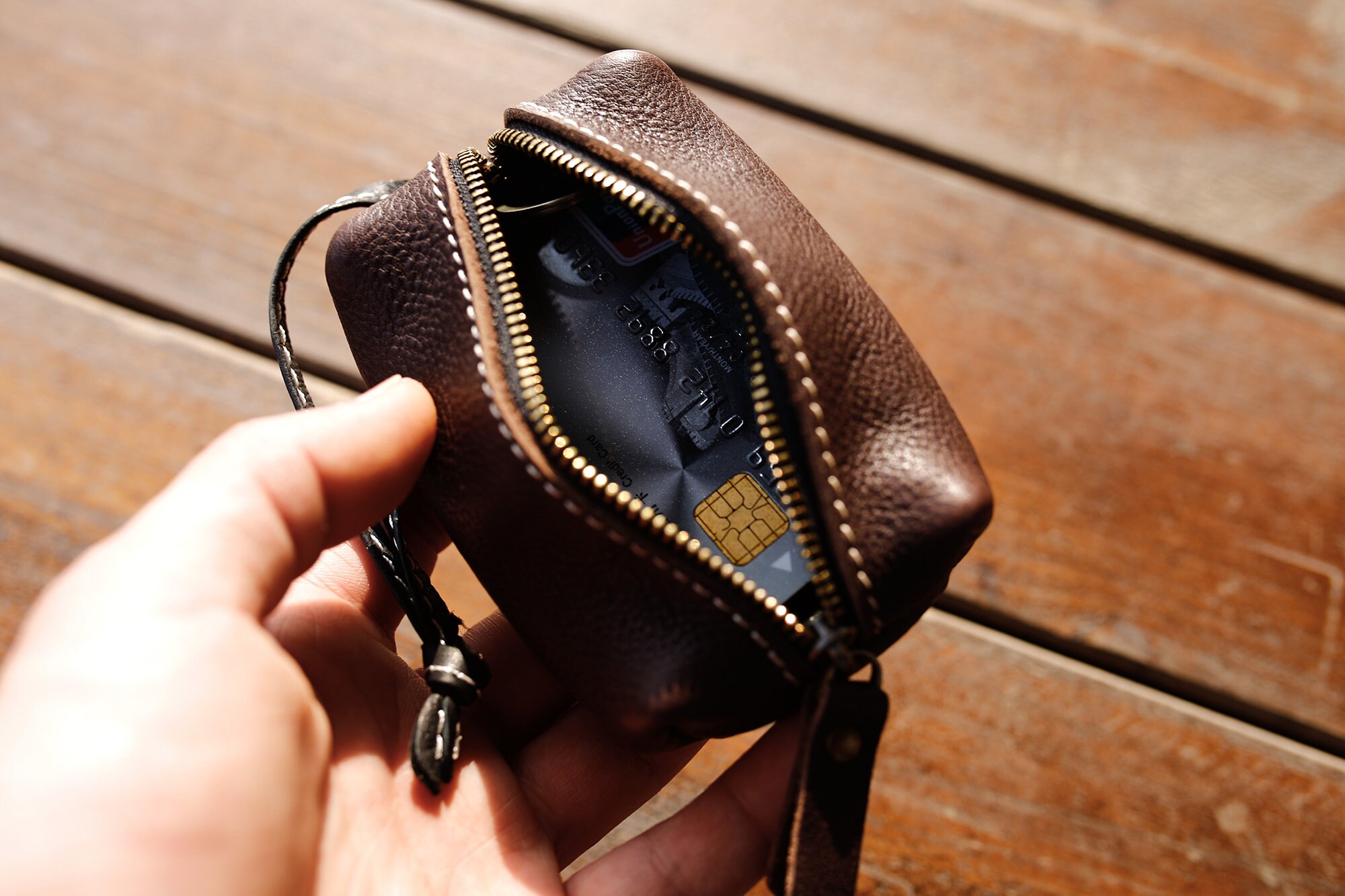 Custom Leather Key Chain Holder,leather Key Pouch,leather Zipper Key ...