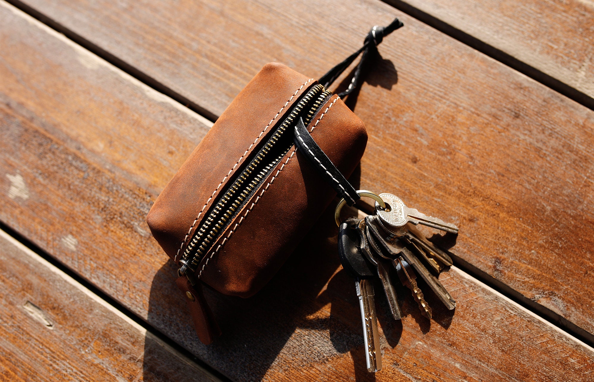 Custom Leather Key Chain Holder,leather Key Pouch,leather Zipper Key ...