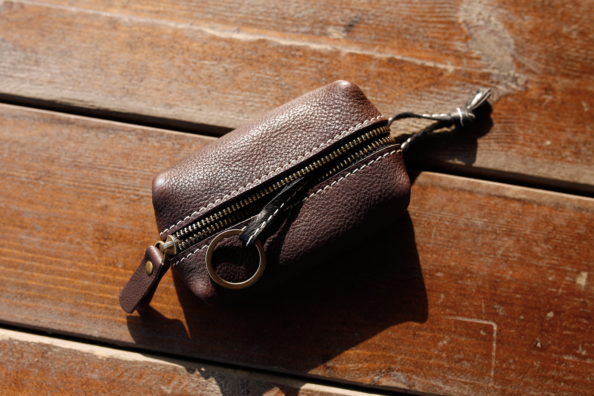 Custom Leather Key Chain Holder,leather Key Pouch,leather Zipper Key ...