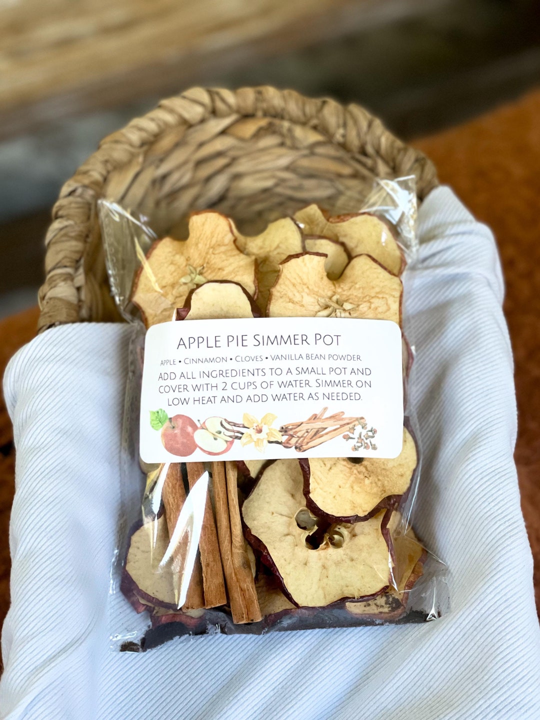 Stove Top Simmer Potpourri Apple Pie Spice W/ a Mixture of Dried Apples ...