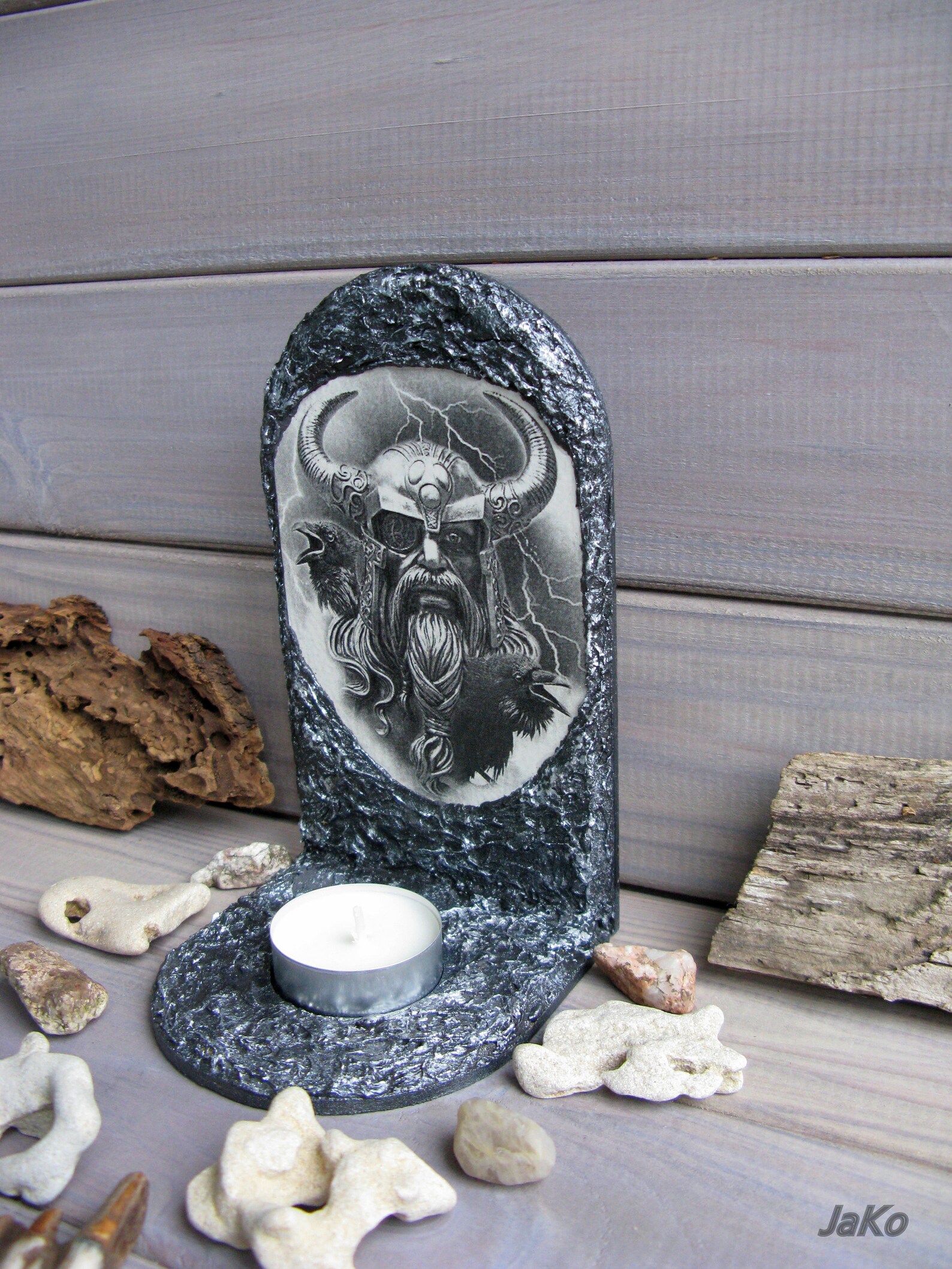 Odin Candles Holder/odin Altar/pagan Decor/norse Gods Altar/pagan Altar ...