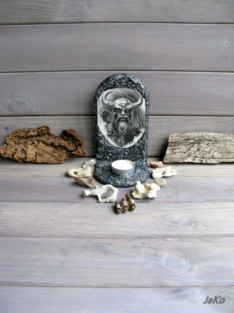 Odin Candles Holder/odin Altar/pagan Decor/norse Gods - Etsy