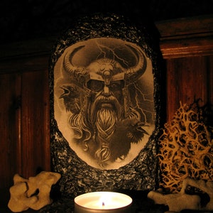 Odin Candles Holder/odin Altar/pagan Decor/norse Gods Altar/pagan Altar ...