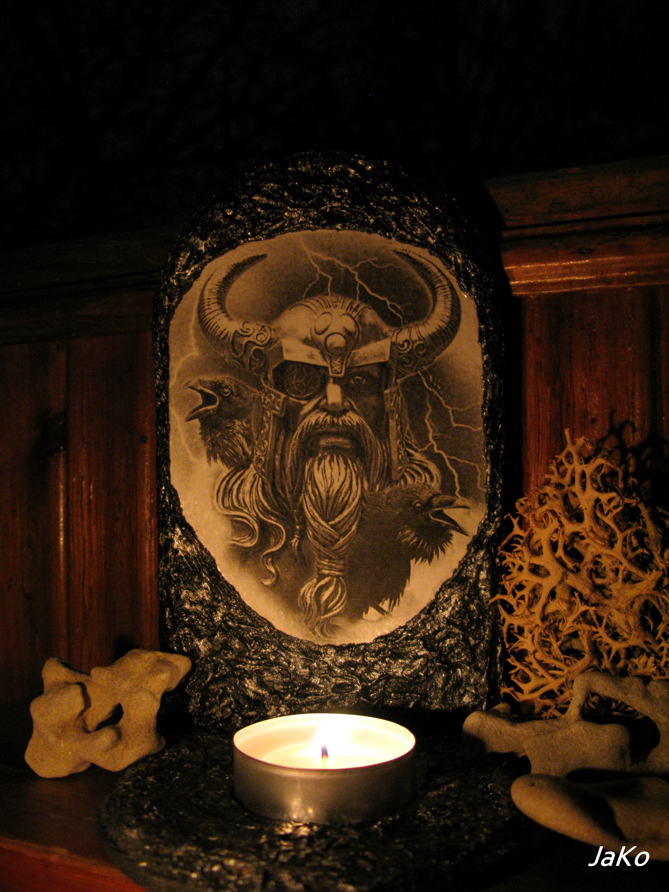 Odin Candles Holder/odin Altar/pagan Decor/norse Gods Altar/pagan Altar ...