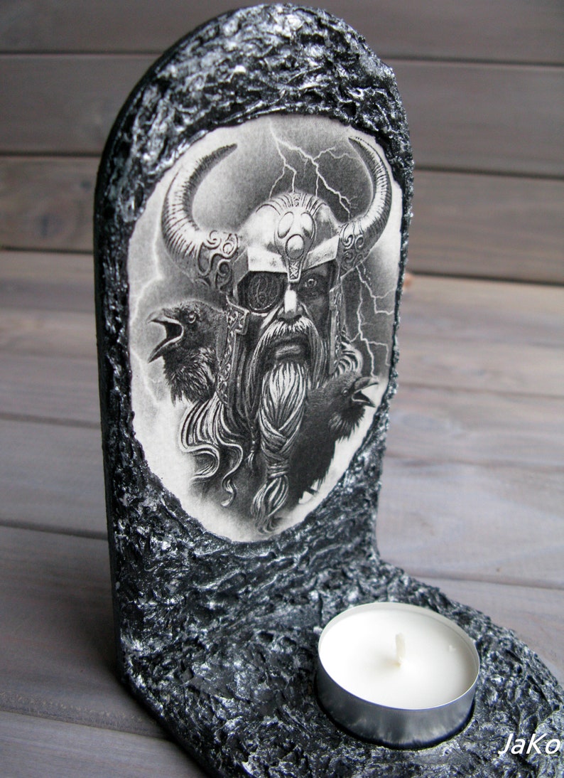 Odin Candles Holder/odin Altar/pagan Decor/norse Gods | Etsy