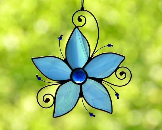 Simple Flower Stained Glass Window