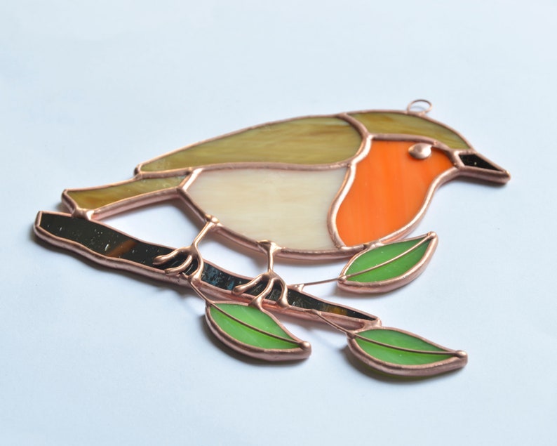 Stained Glass Bird Robin Suncatcher for Window Wall Hanging - Etsy