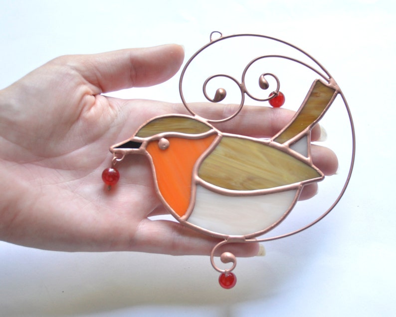 Stained Glass Bird Robin Suncatcher Window Hangings - Etsy UK