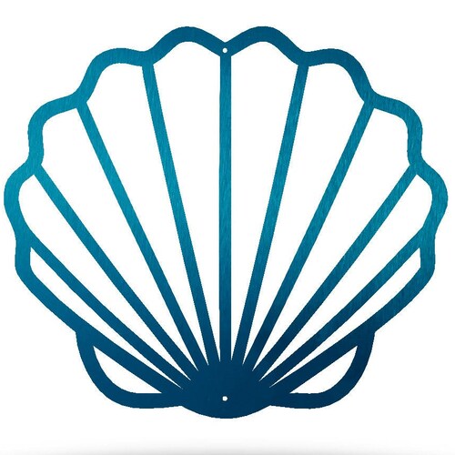 Scallop Shell Metal Wall Art Decoration Skilwerx 9x9 Ocean - Etsy