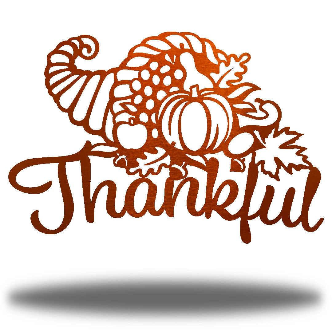 Thankful Cornucopia Metal Wall Art | Thanksgiving Steel Decor - Etsy