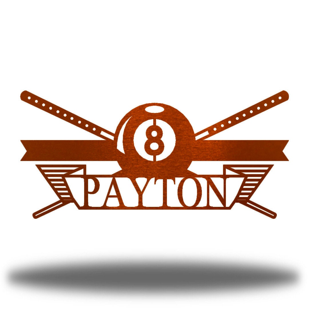 Billiards Personalized Custom Monogram Metal Wall Art - Etsy