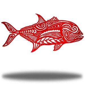 Ulua Fish Coastal Metal | Whimsical Wall Art Steel Decor - Etsy