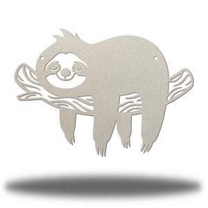 Lazy Sloth Metal Wall Art | Cute Animal Steel Wall Decor - Etsy
