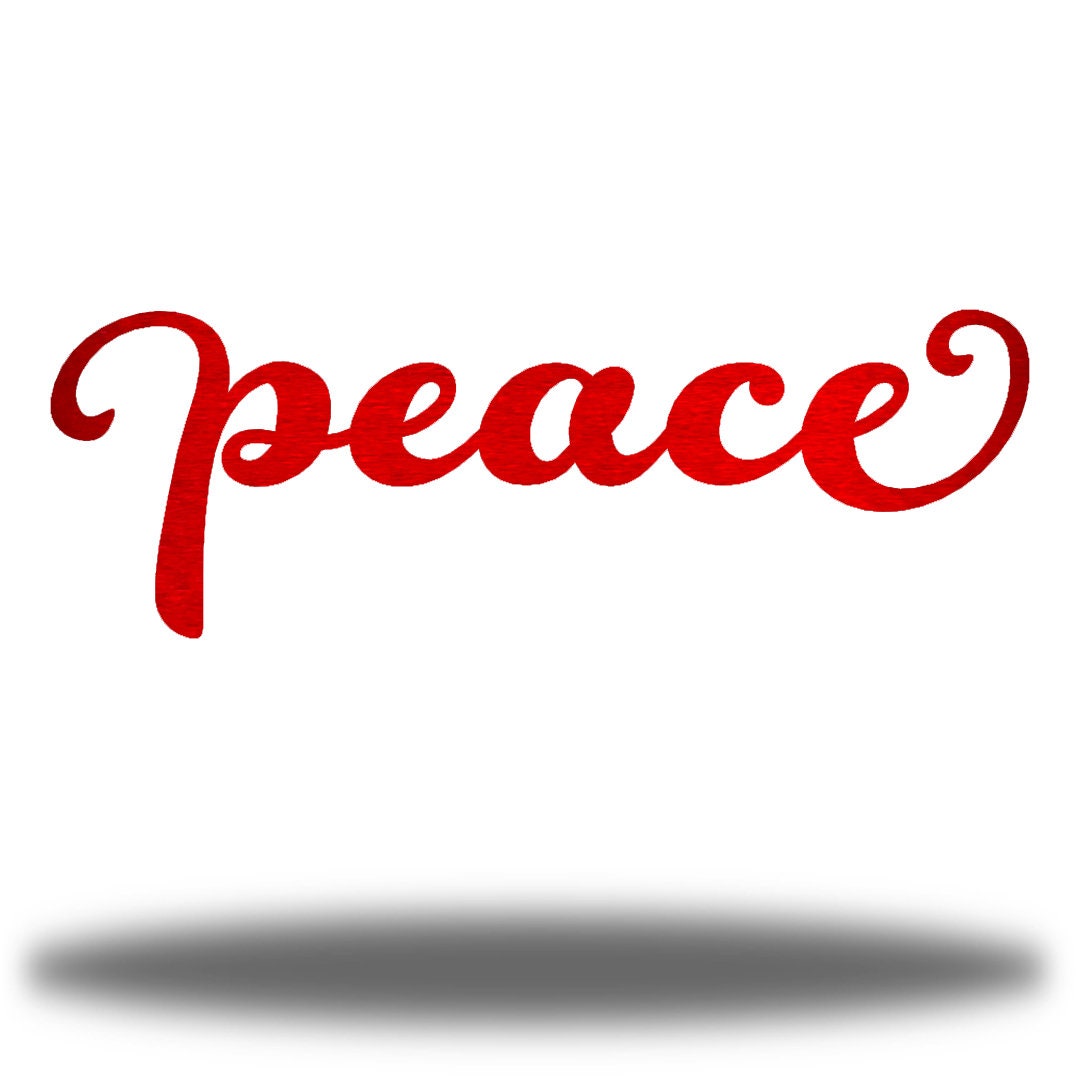 Cursive Peace Metal Wall Art | Inspirational Steel Home Decor - Etsy