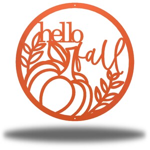 Hello Fall Metal Wall Art Steel Decor - Etsy