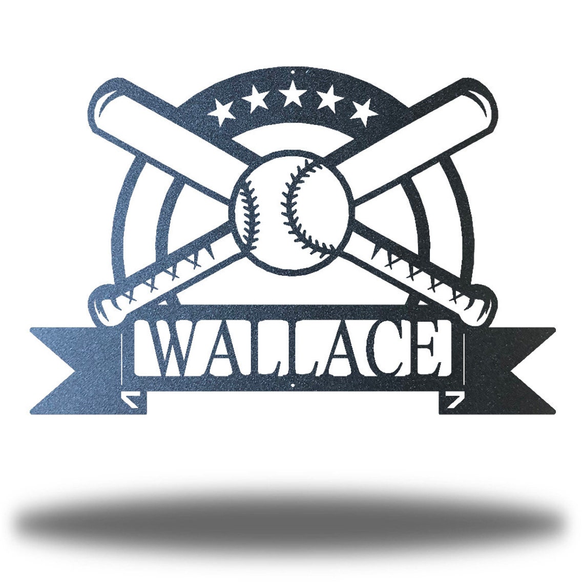 The Baseball Personalized Custom Monogram Metal Art Rust - Etsy