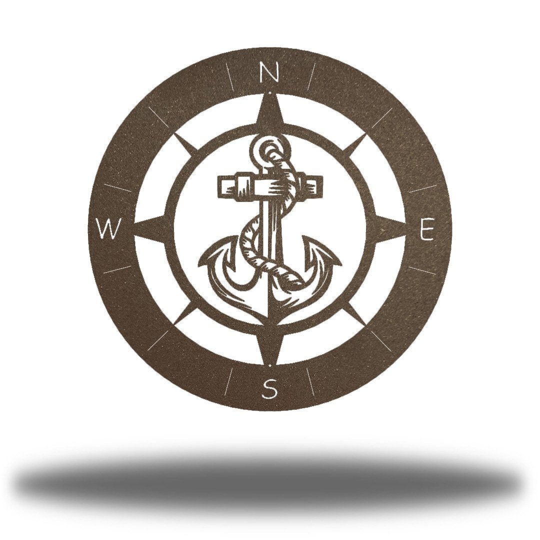 Anchor Compass Coastal Beach Metal Wall Art | Etsy