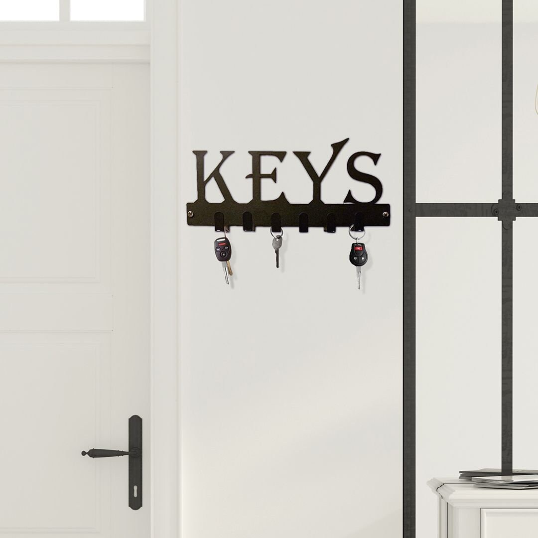 Steel Key Hanging Rack Metal Wall Art | Riverside Designs Key Hanger - Etsy