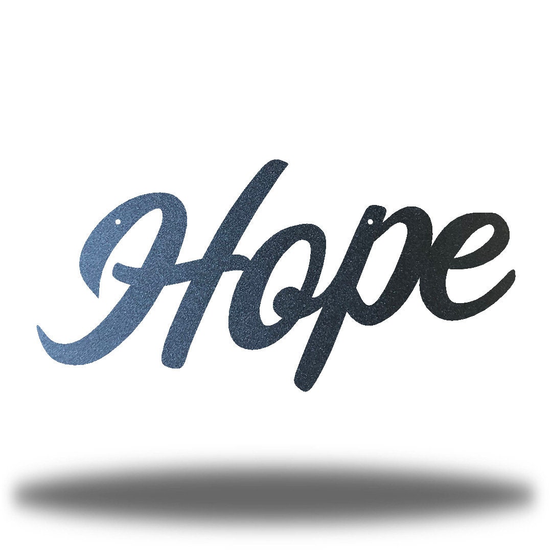 Cursive Hope Metal Wall Art | Inspirational Steel Home Decor - Etsy
