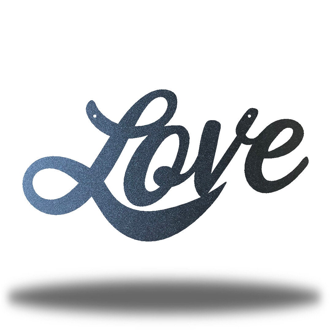 Cursive Love Metal Wall Art | Inspirational Steel Home Decor - Etsy
