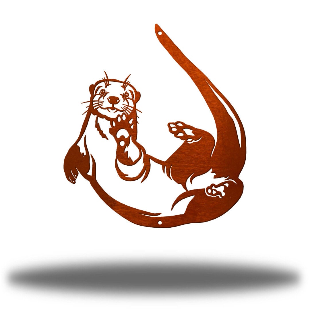 Cute Otter Metal Wall Art | Steel Animal Wall Decor - Etsy