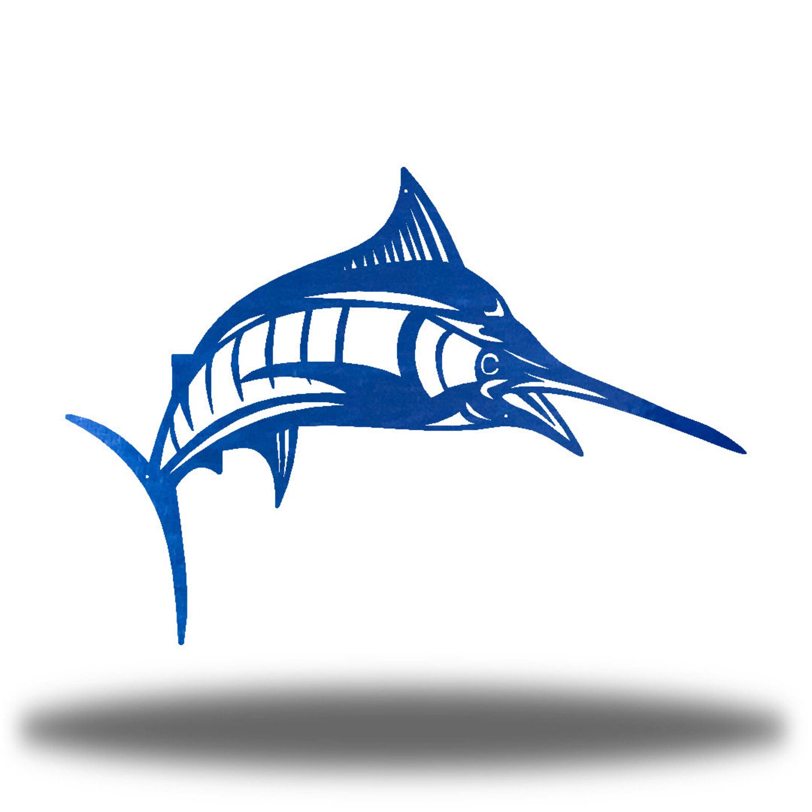 The Blue Marlin Metal Hanging Wall Art | Steel Home Decor - Etsy