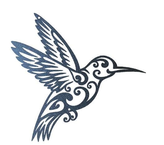 Swirl Hummingbird Metal Bird Wall Art | Riverside Designs Steel Outdoor ...