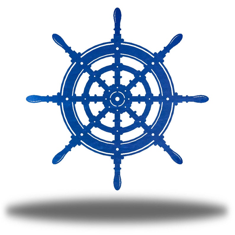 Ship Wheel Metal Sign Coastal Wall Decor | Etsy