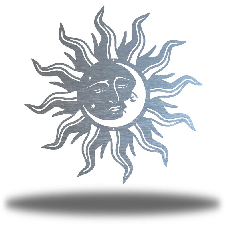 Sun Moon Face Metal Wall Art Steel Decor - Etsy