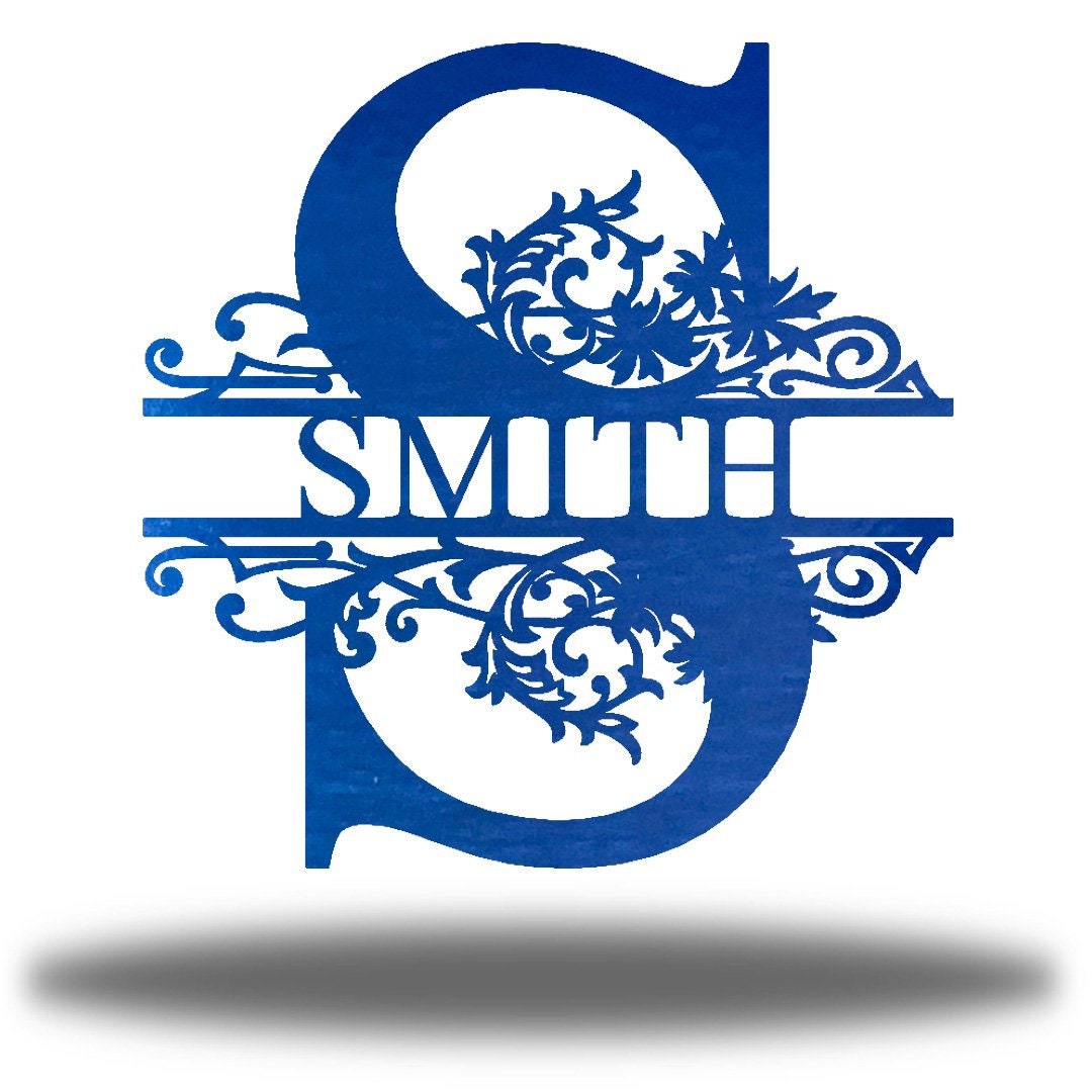 Ornamental Split Letter Monogram Custom Personalized Metal Art | Etsy