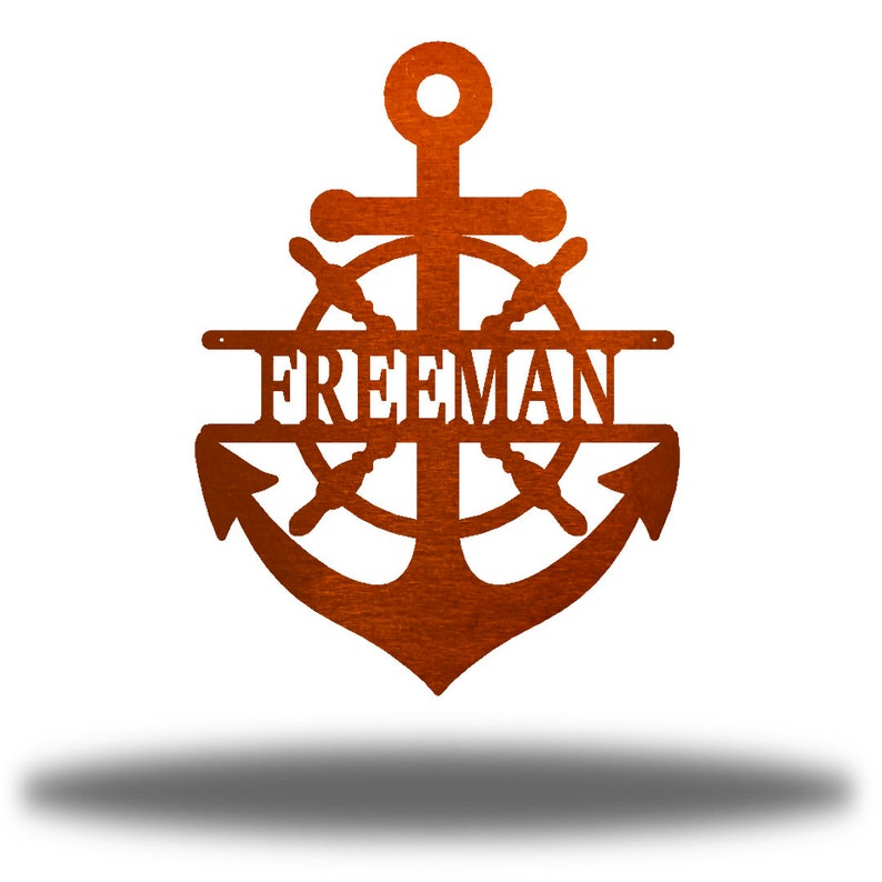 Anchor Monogram Metal Wall Art | Etsy