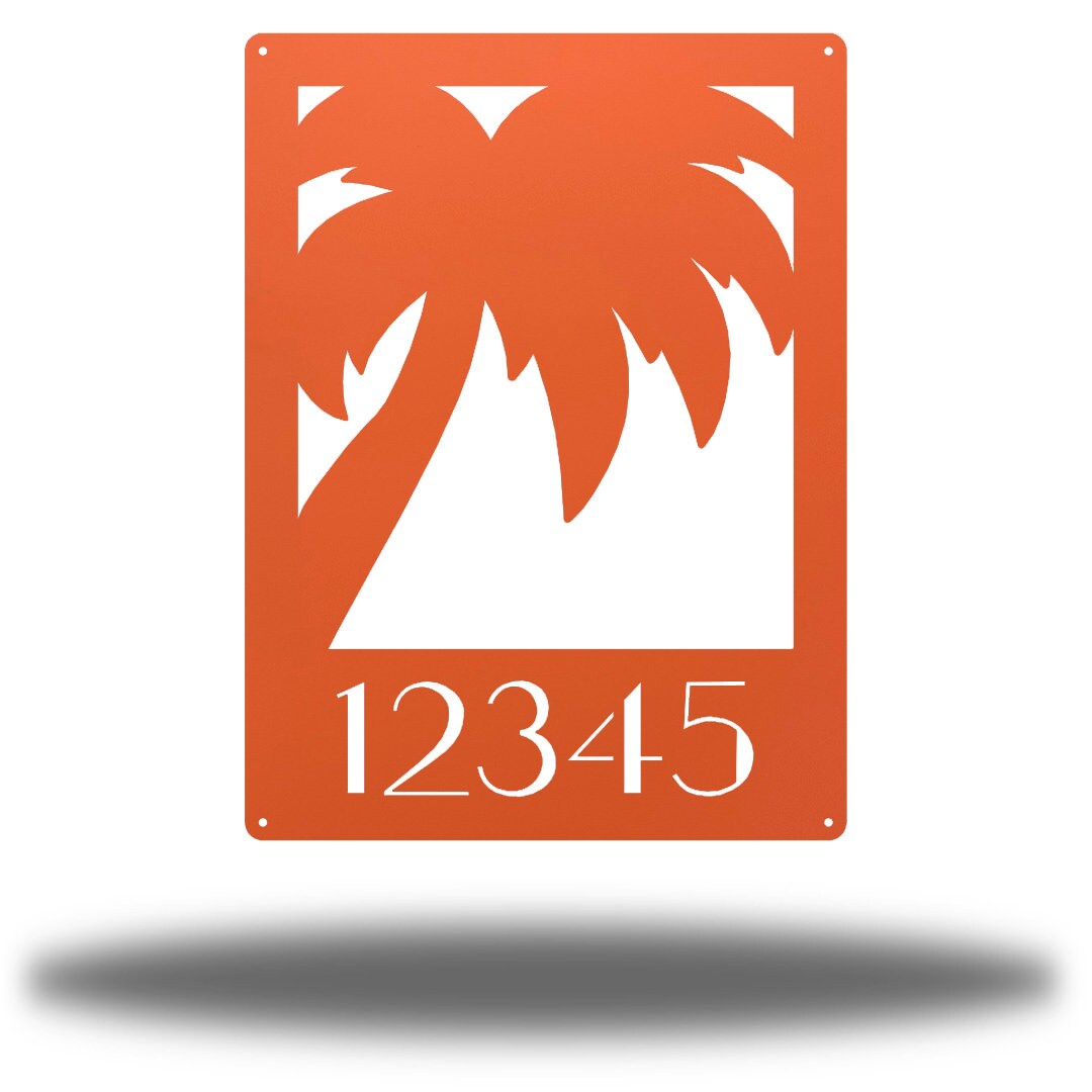 Palm Tree Address Sign Coastal Metal Wall Art Steel Decor - Etsy