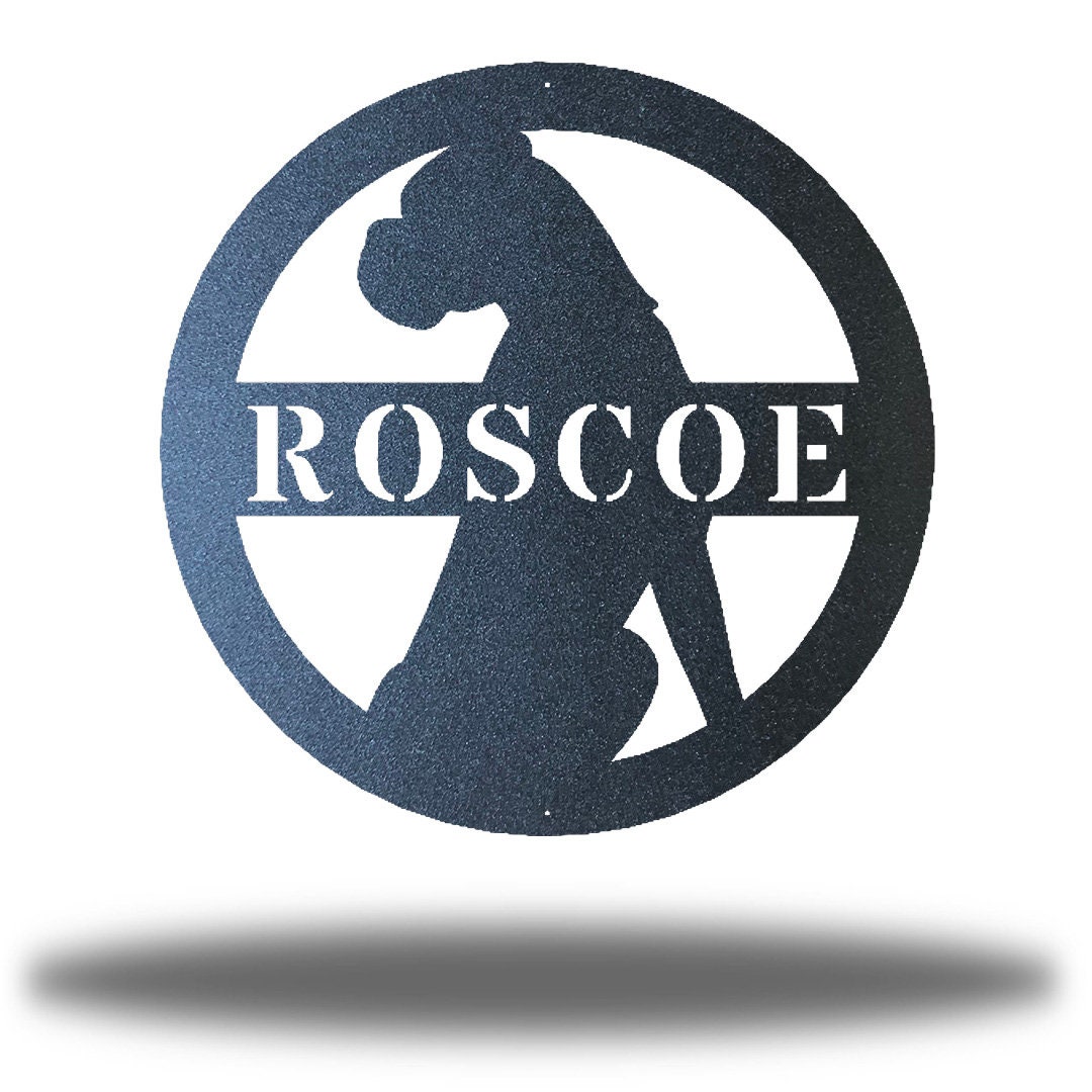 Boxer Custom Name Monogram Metal Wall Sign | Personalized Steel Decor ...