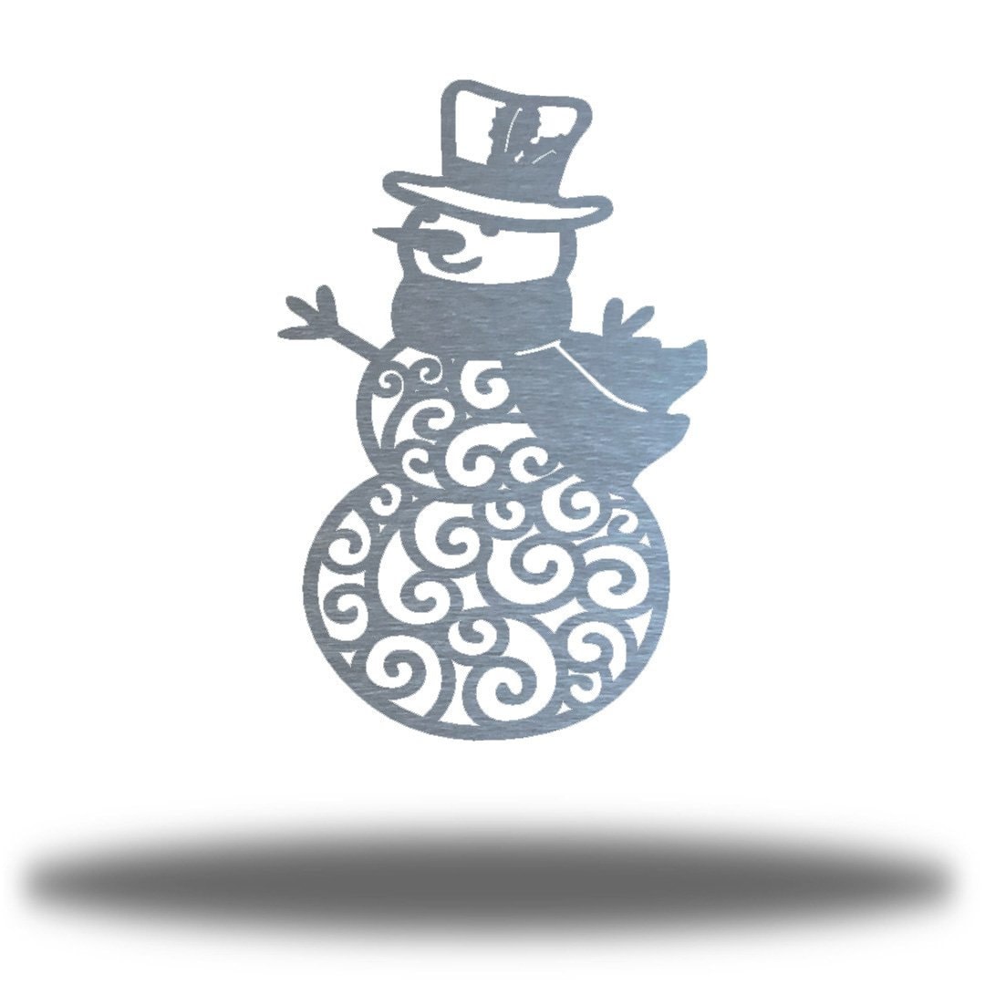 Christmas Winter Snowman Metal Wall Art | Etsy