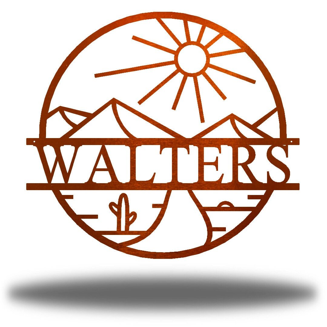 Desert Monogram Metal Art Wall Decor - Etsy