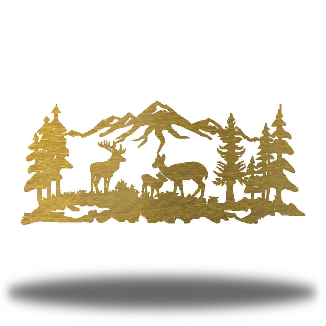 Outdoor Deer Scene Animal Nature Metal Wall Art Etsy UK