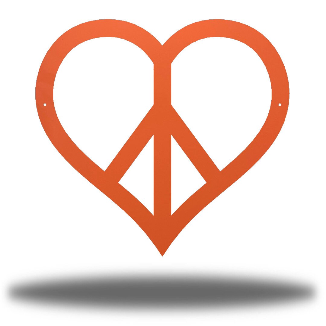 Heart Peace Sign Metal Wall Decor - Etsy
