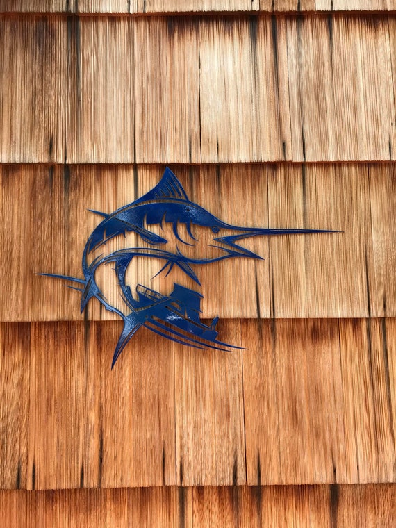 Marlin Metal Art Fishing Wall Decor | Etsy
