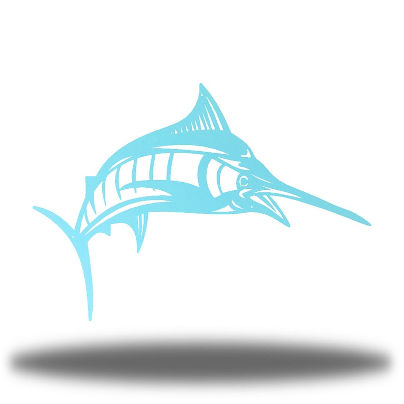 The Blue Marlin Metal Hanging Wall Art | Steel Home Decor - Etsy