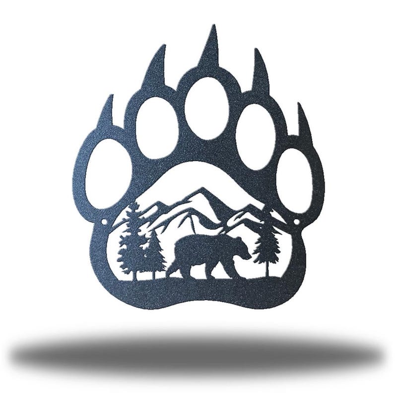 Bear Claw Metal Sign - Etsy