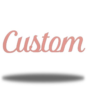 Custom Cursive Word Metal Wall Decor | Steel Personalized Wall Art 5-8 ...