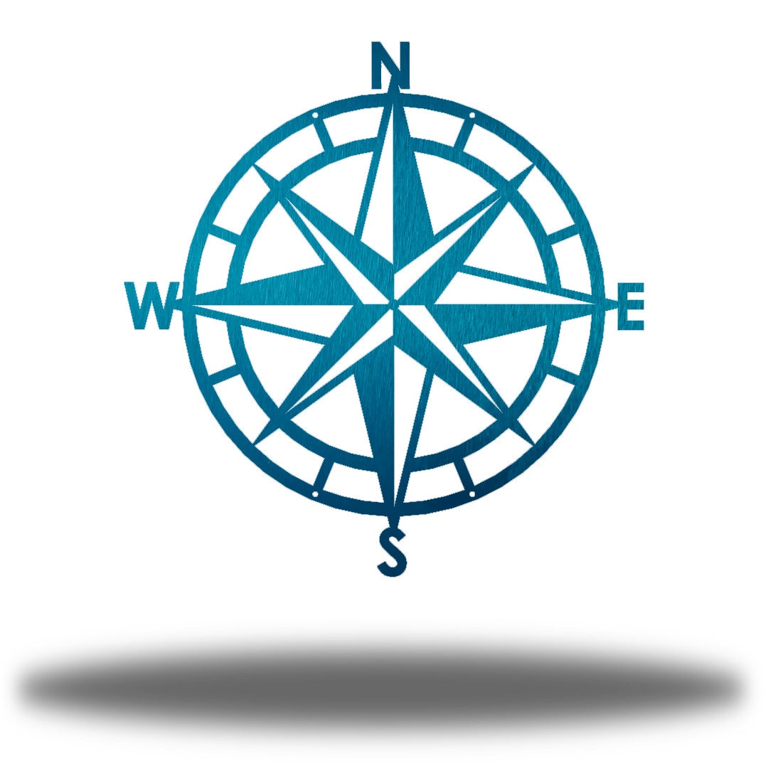 Nautical Compass Coastal Metal Wall Art Steel Decor - Etsy