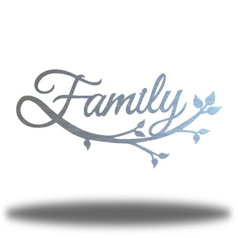 Family Cursive Word Metal Sign Wall Decor Etsy